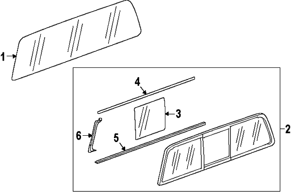2015-2016 Chevy Colorado GMC Canyon Rear Window Manual Tinted W/Defrost ...