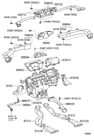 2005-2010 Toyota Avalon Center HVAC Duct W/Foam New OEM 5584407020 ...